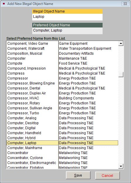 Lexicon Setup Screen
